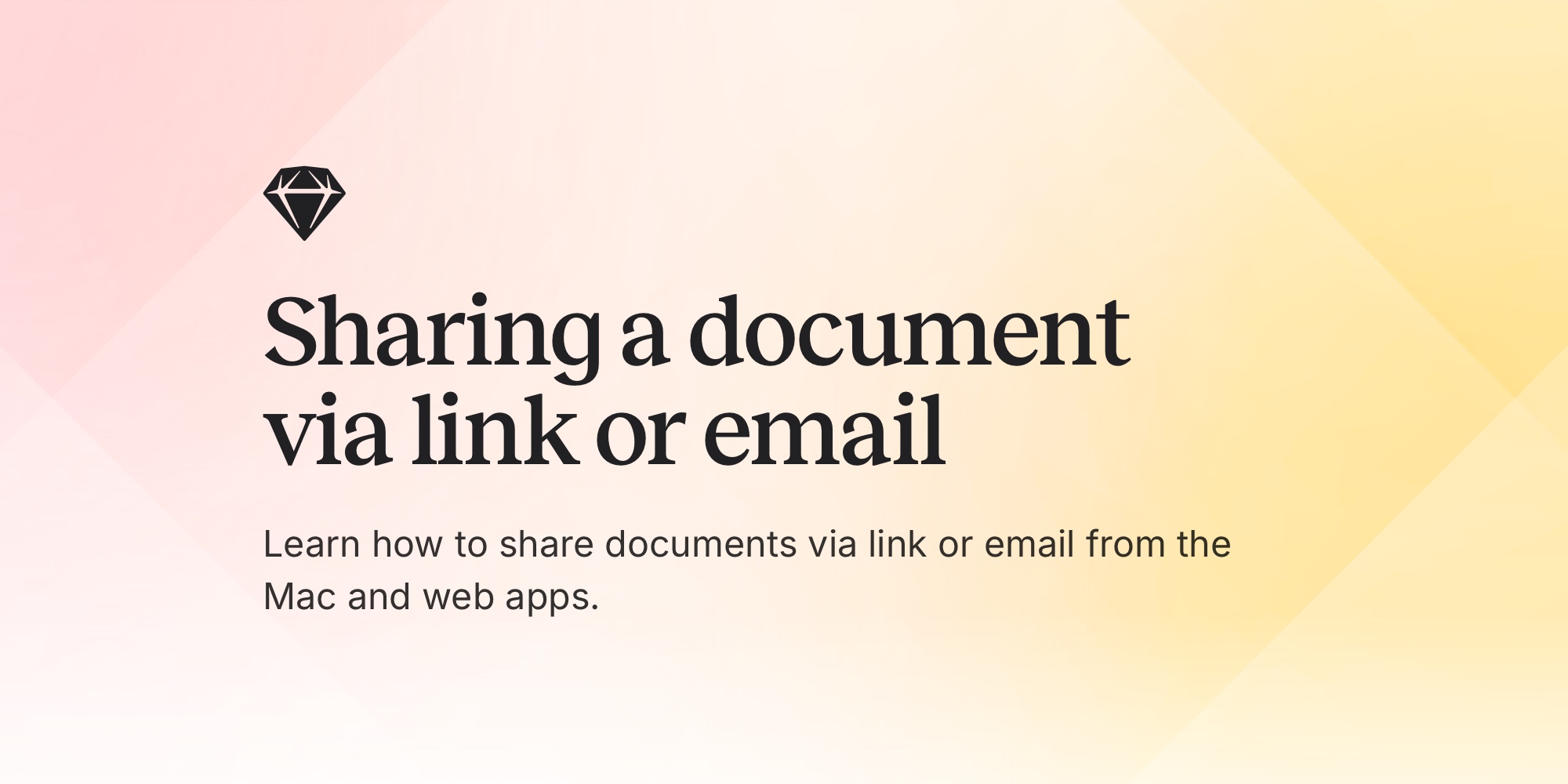 Sharing a document via link or email · Sketch
